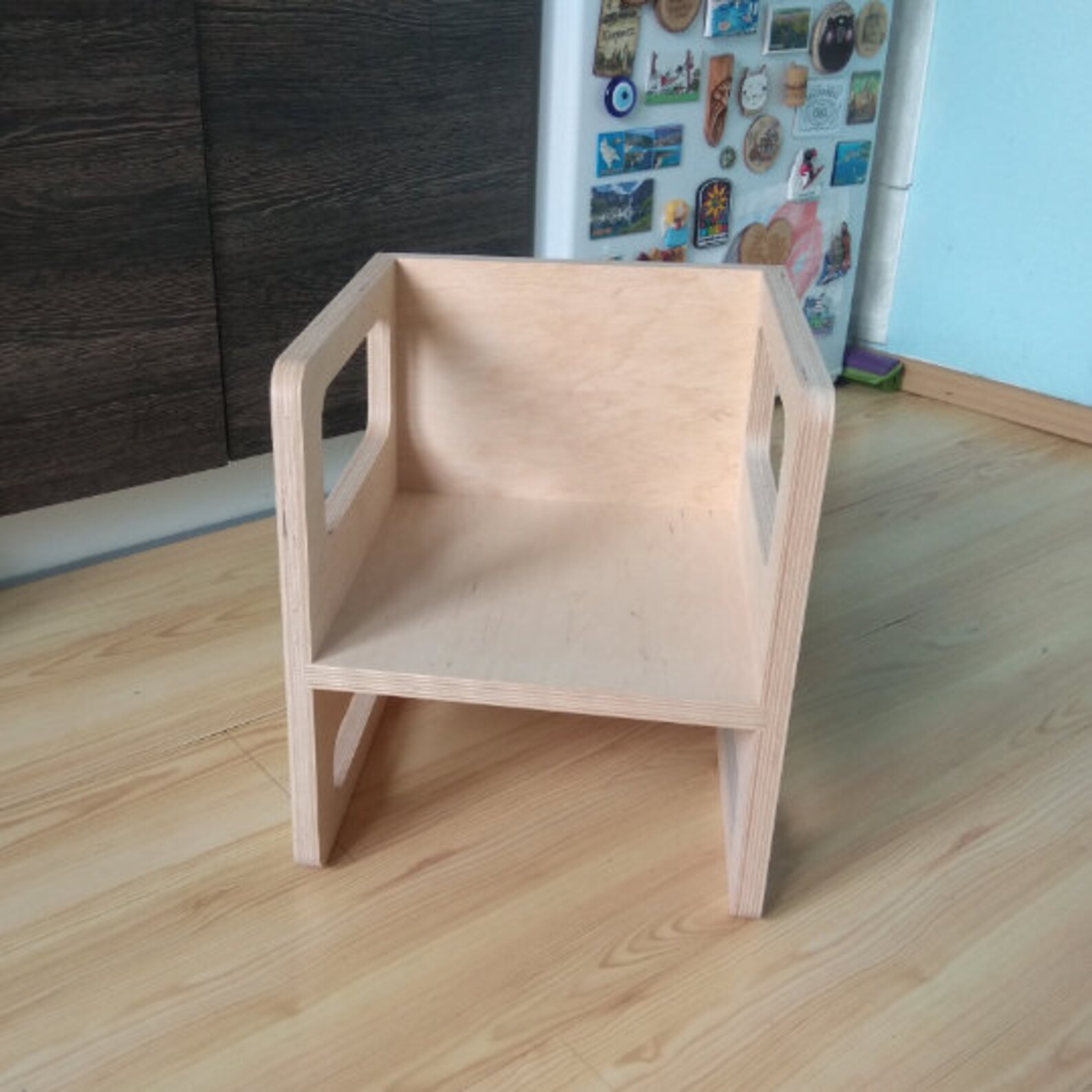Montessori Cube Chair, Children's Table, Plywood Cube Chair, Wood Kids ...