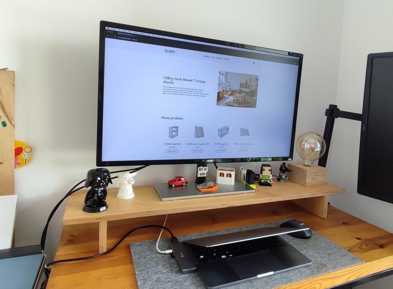 Monitor Stand Wood Plywood Minimal Design Japan Design 80x23x11 or ...