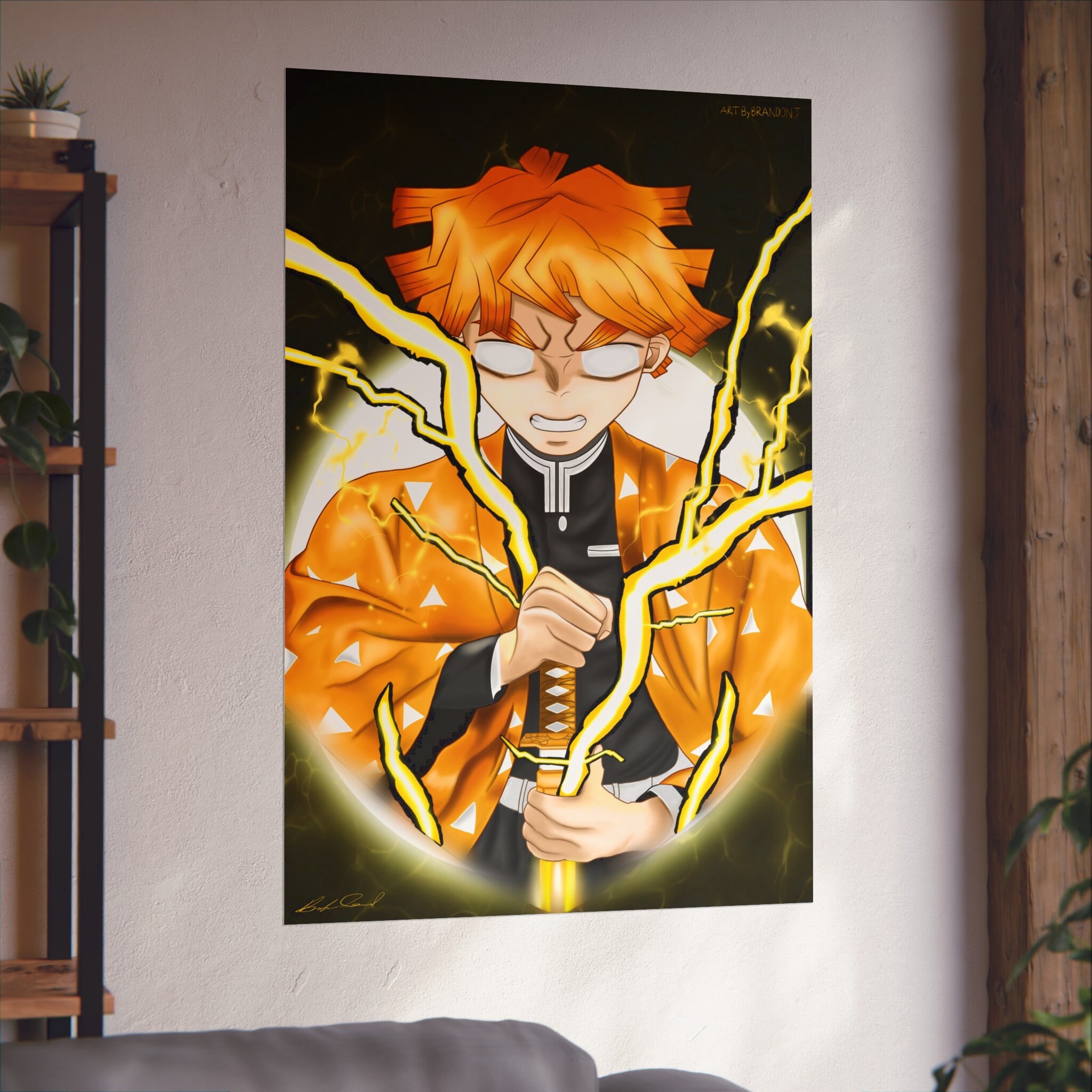 Zenitsu Agatsuma Fine Art Poster - Etsy