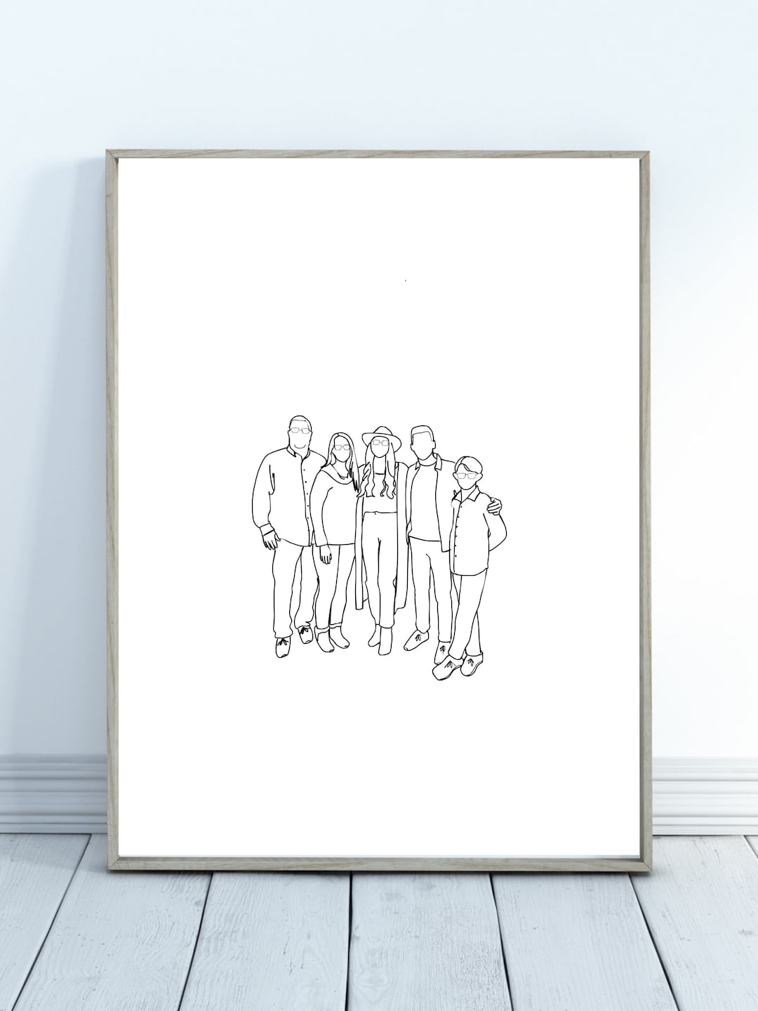 Faceless Digital Drawing, Line Art, Custom Portrait, Illustration - Etsy