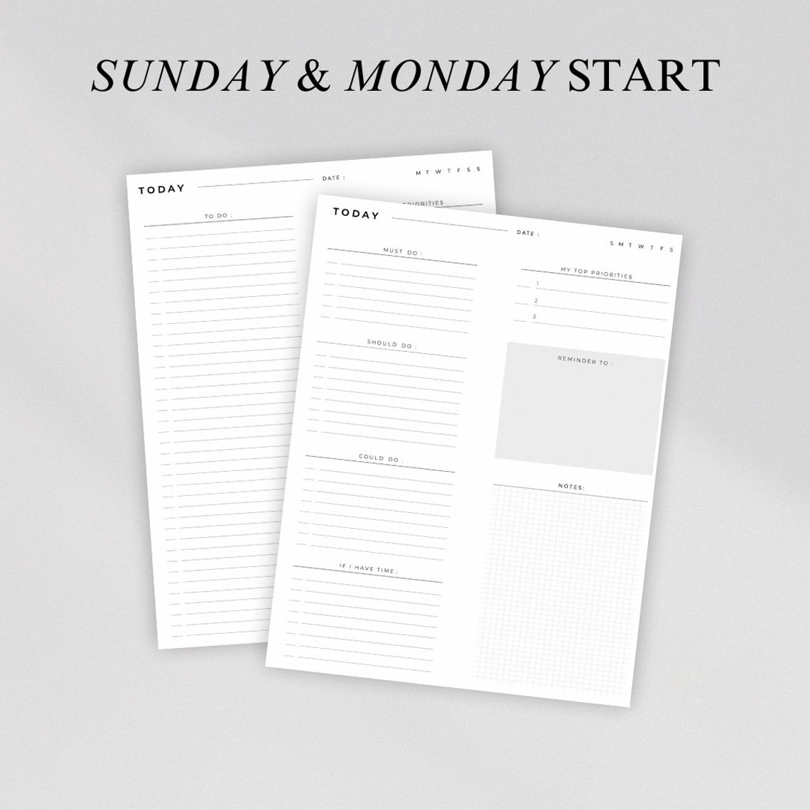 Daily to Do List Planner | Elegant Design Digital Planner by 247 - Etsy