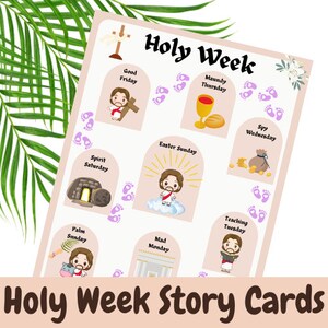 Printable Easter Story Cards, Holy Week Countdown Calendar, Walk With Jesus in Prayer From Palm ...