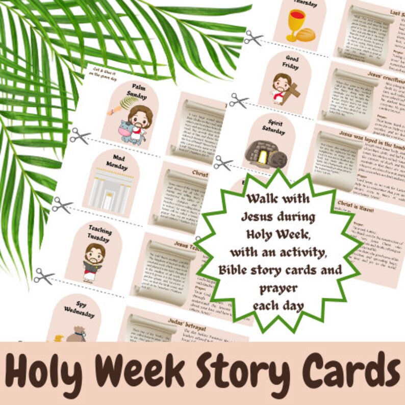 Printable Easter Story Cards, Holy Week Countdown Calendar, Walk With ...