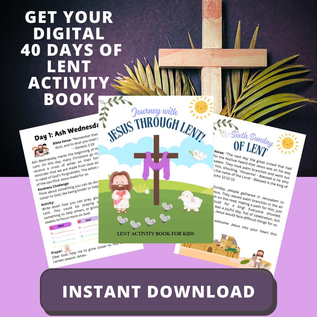 Journey With Jesus Through Lent - Kids Activity Book, 40 Days of Lent ...