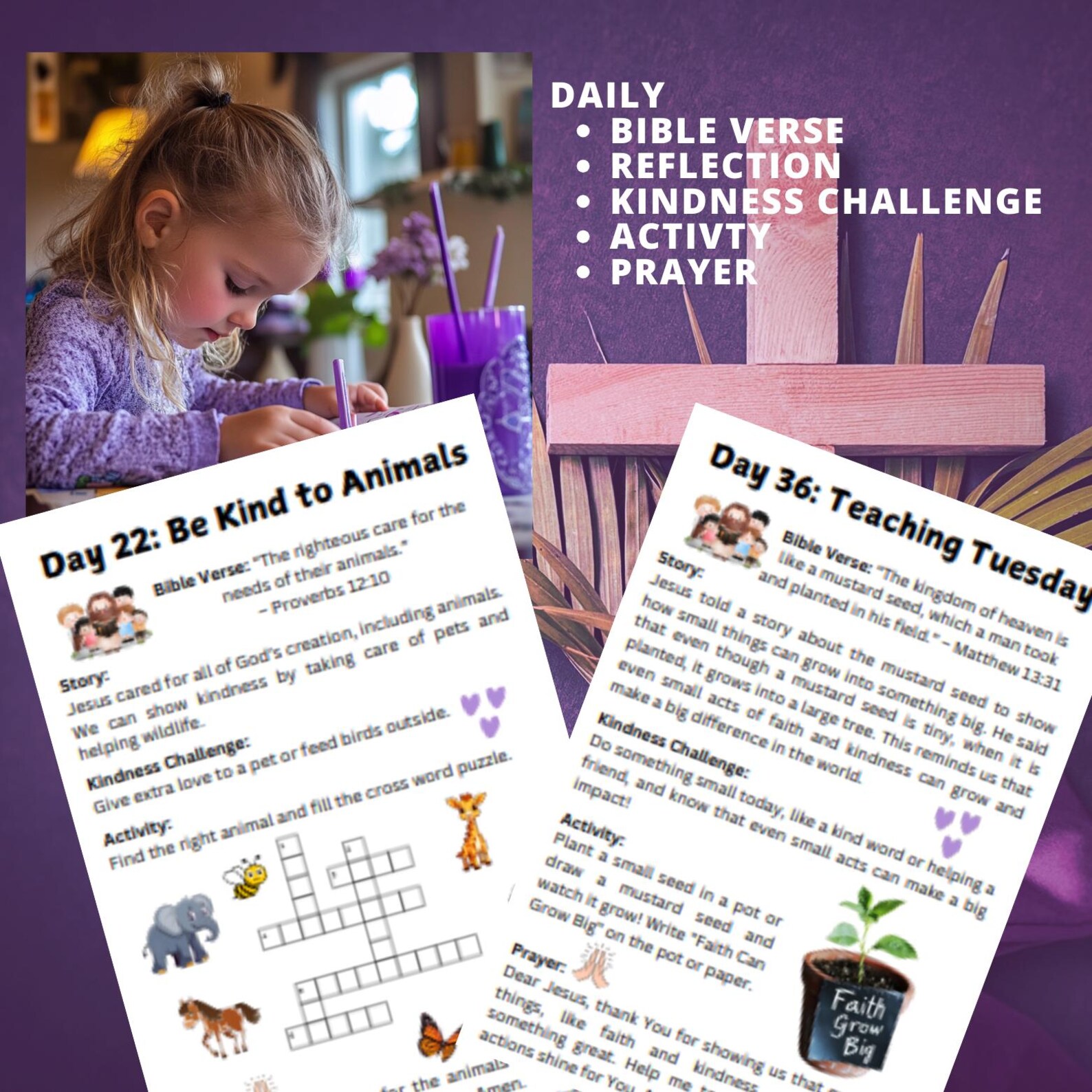 Journey With Jesus Through Lent - Kids Activity Book, 40 Days of Lent ...