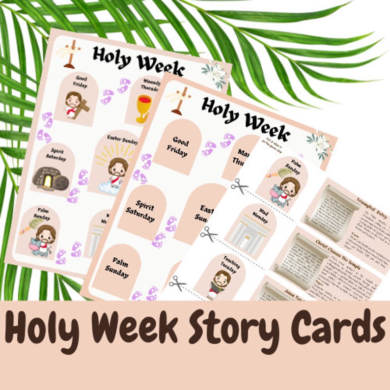 Printable Easter Story Cards, Holy Week Countdown Calendar, Walk With ...