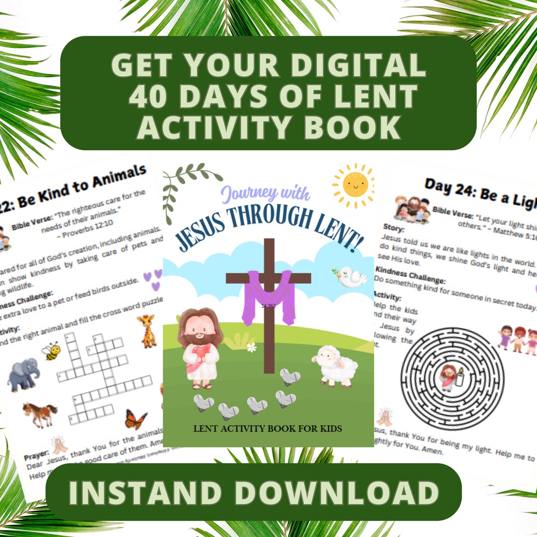 40 Days of Lent Kids’ Activity Book – Daily Bible Verses, Reflections ...