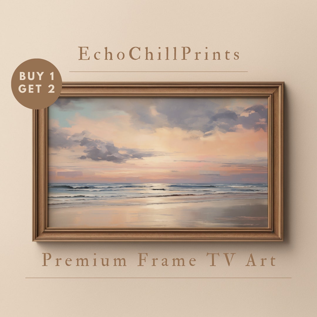 Coastal Summer Frame TV Art, Vintage Abstract Ocean Frame TV Art ...