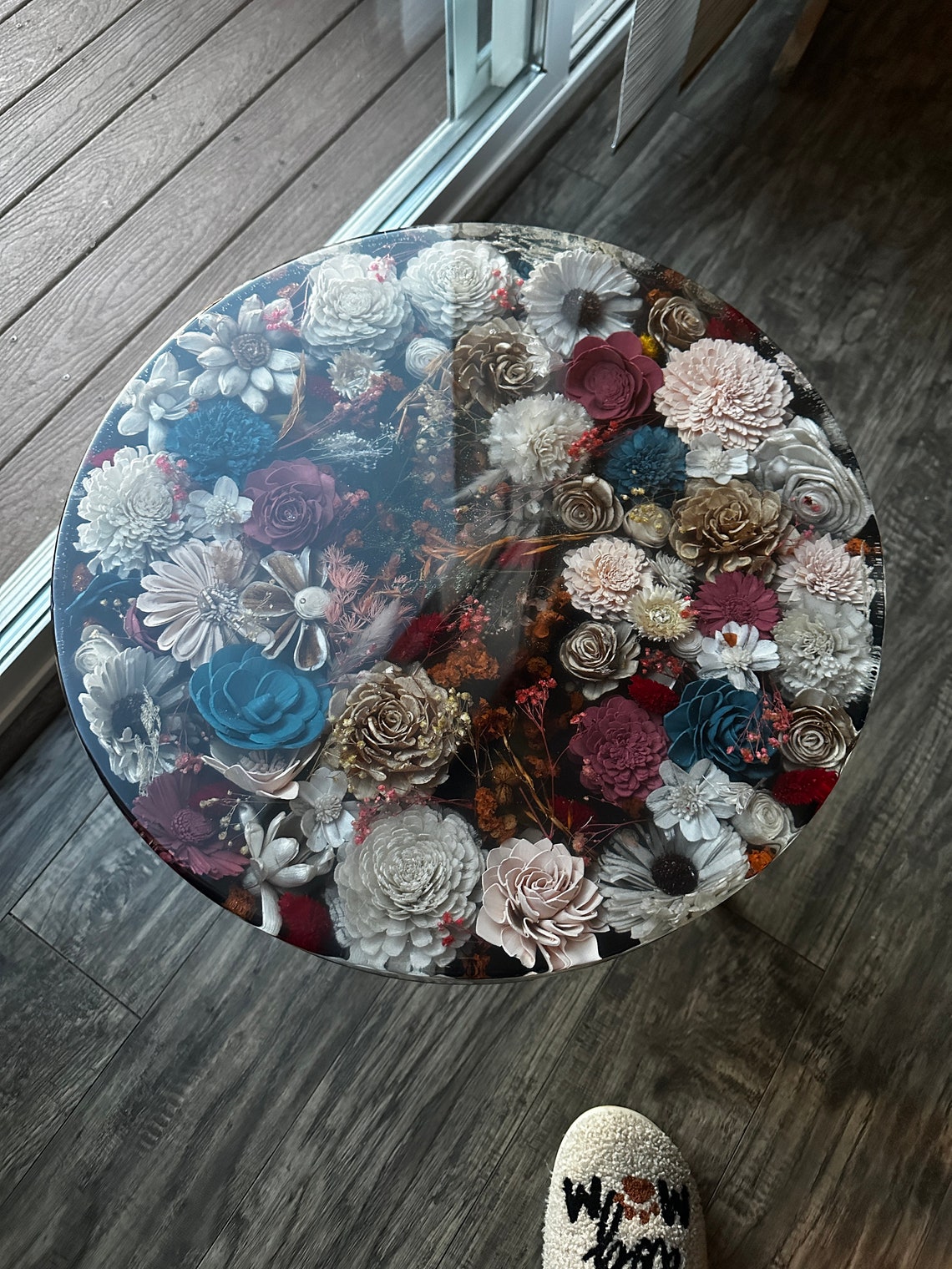 Flowers in Resin Table - Etsy