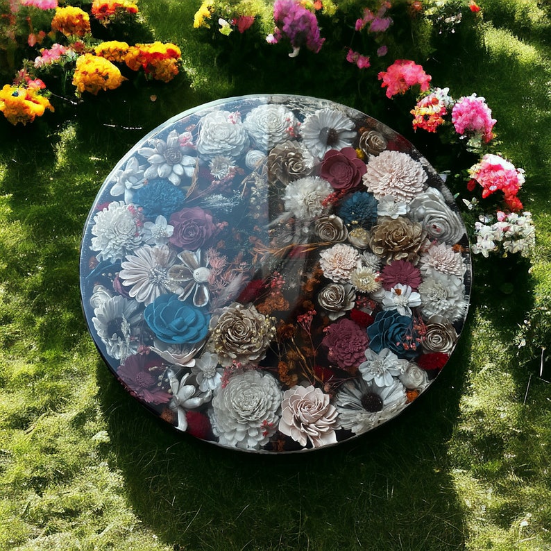 Flowers in Resin Table - Etsy