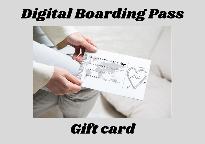 Digital Boarding Pass Gift Card - Etsy