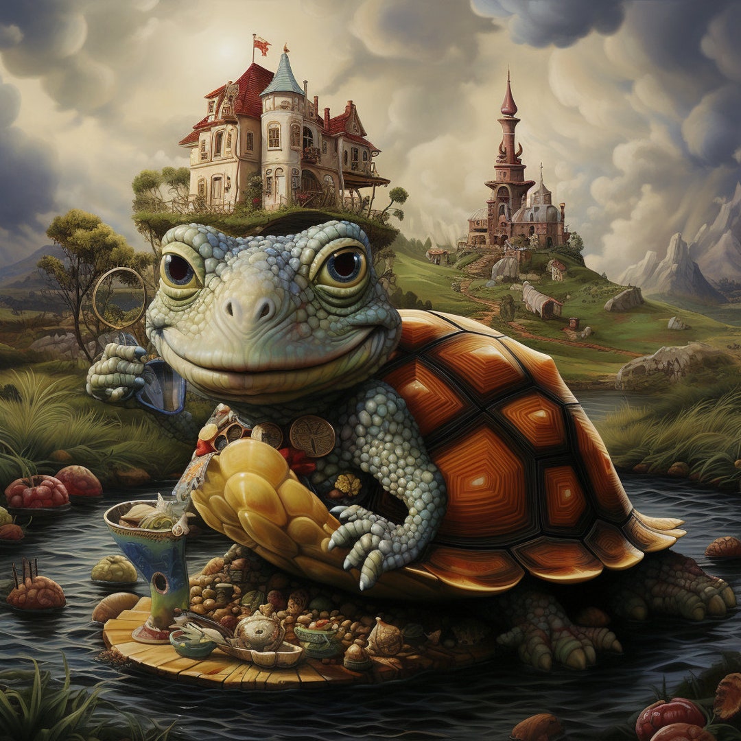 Tortoise Kingdom: Enchanted Castle Art - Etsy
