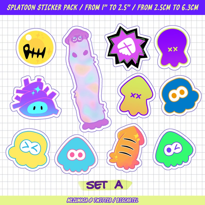 Splatoon Sticker Pack SET A Stickers PREORDER - Etsy