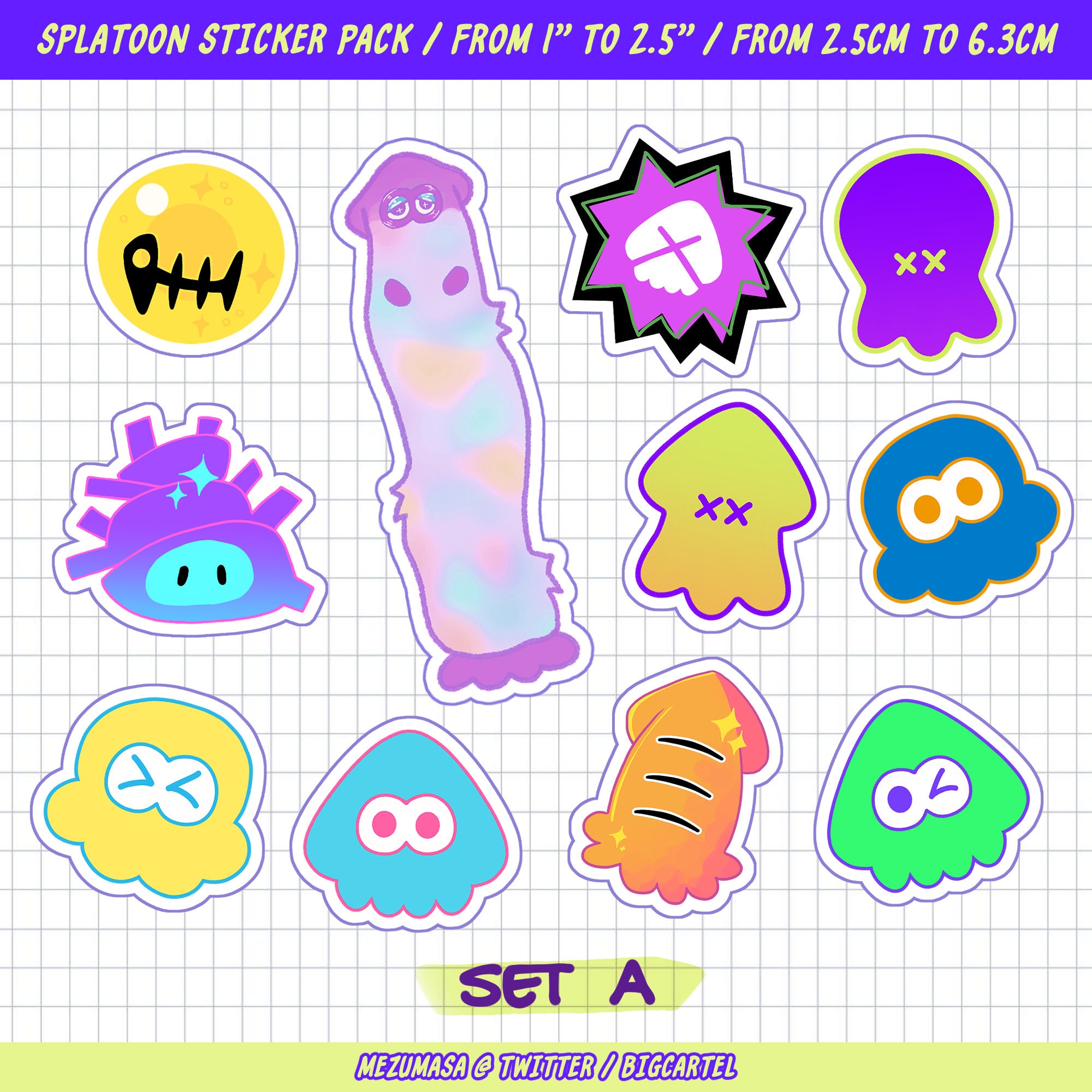 Splatoon Sticker Pack SET A Stickers PREORDER - Etsy