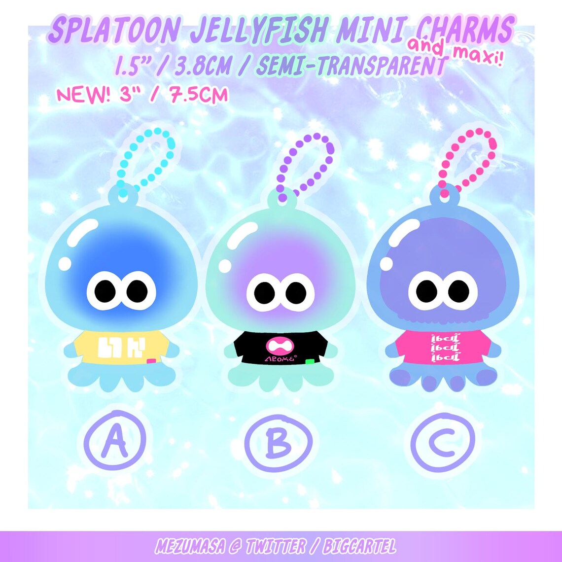 Splatoon Jellyfish Charms | Acrylic Charms - Etsy