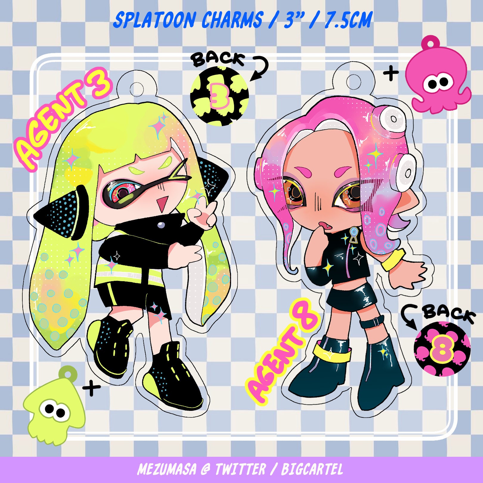 Splatoon Agents Charms | Acrylic Charms - Etsy