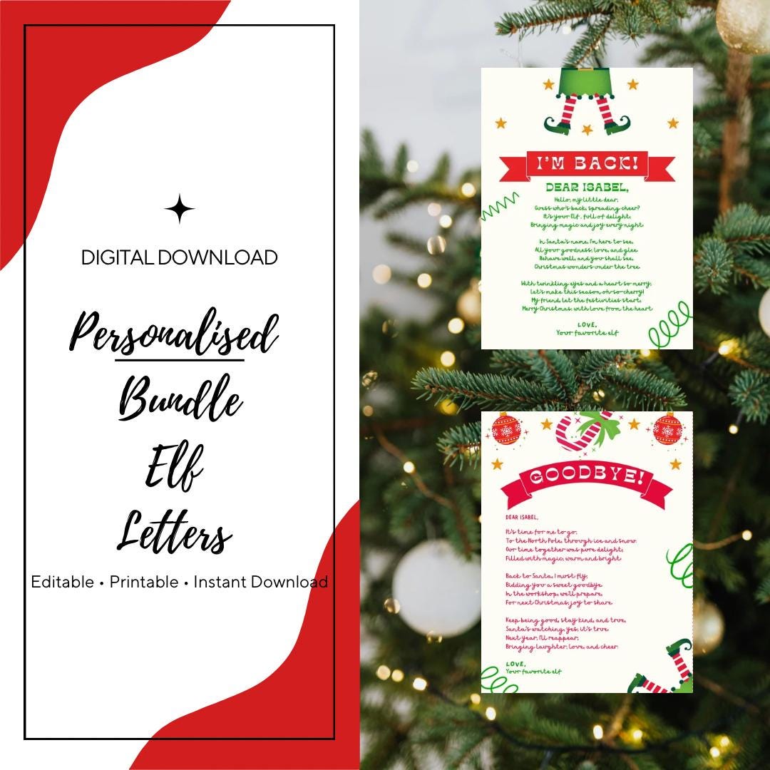 Personalized Elf Letter Bundle - Printable Christmas Keepsake (digital ...