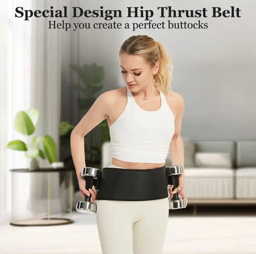 Hip Thrust Belt Glute Bridge Pad Workout With Dumbbells Kettlebells for ...