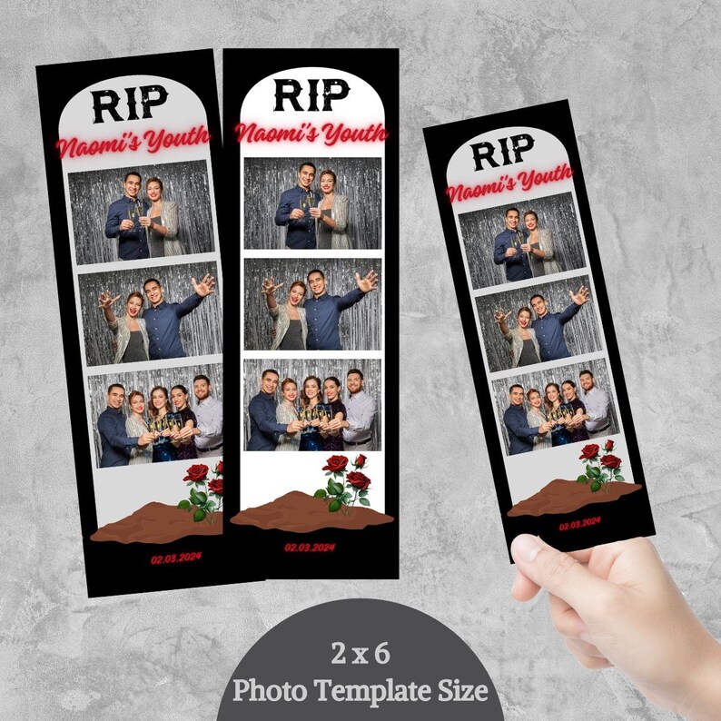 RIP Tombstone Photo Booth Template 2x6 - Etsy