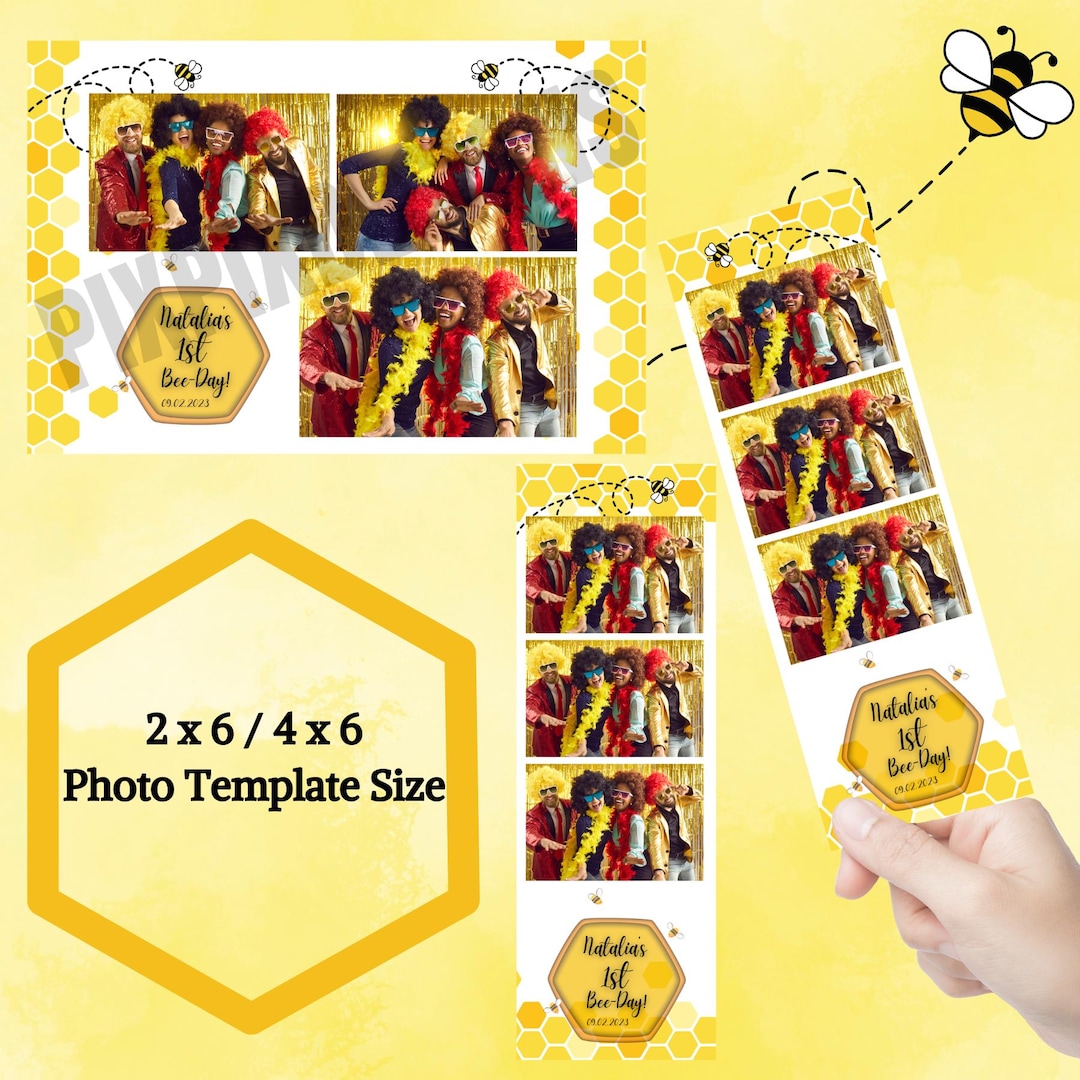 Bee Photo Booth Template 2x6 / 4x6 - Etsy