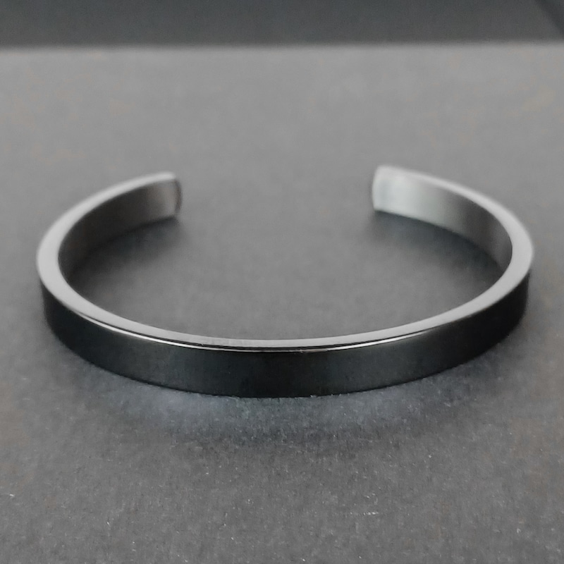 Black Metal Bracelet for Men - Etsy