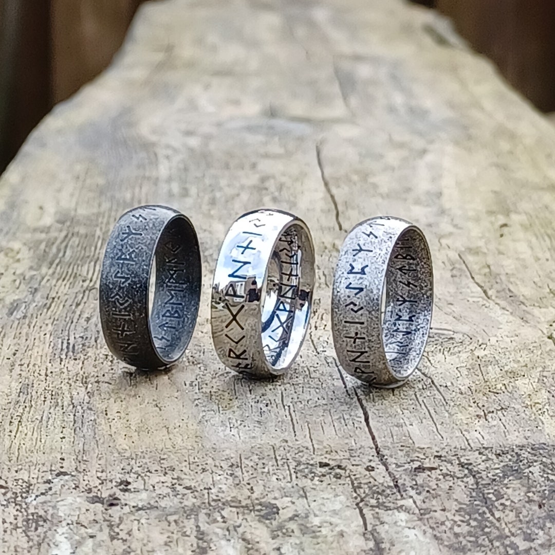 Viking Rune Rings - Men's Stainless Steel Runic Norse Celtic Bands - Etsy