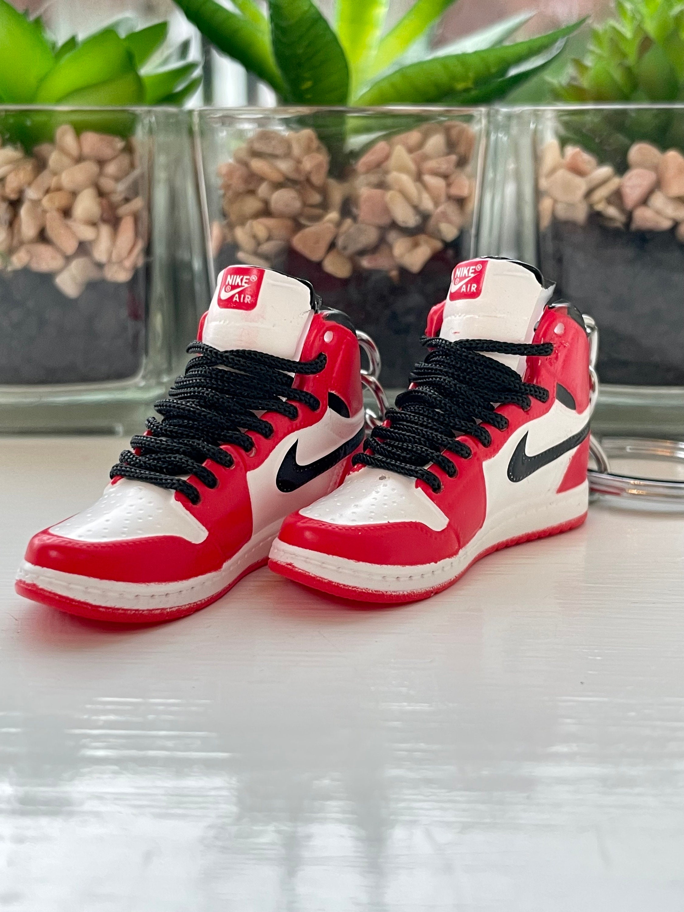 3D Mini Jordan Swoosh Sneaker Keychain Red and White - Etsy
