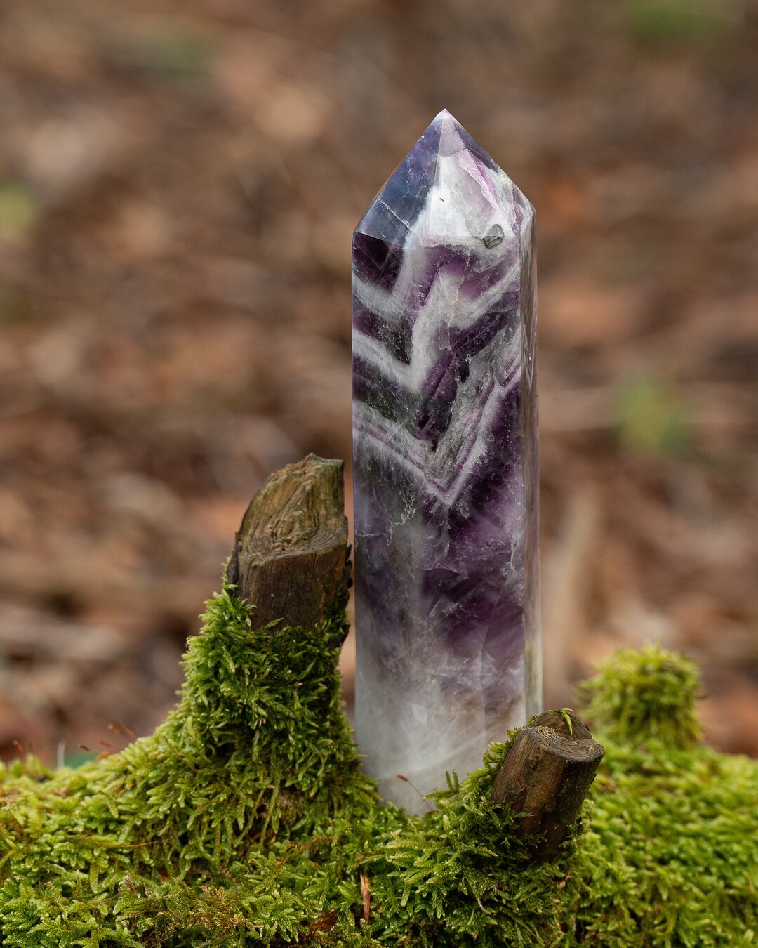 Dream Ameythst Tower Chevron Tower Crystal Point White Quartz Calming ...