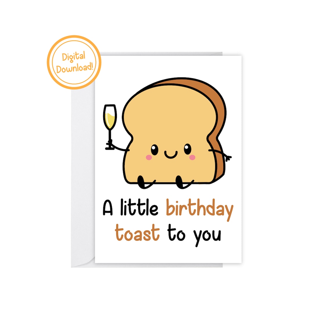Happy Birthday Card Digital Download A Little Birthday Toast to You ...