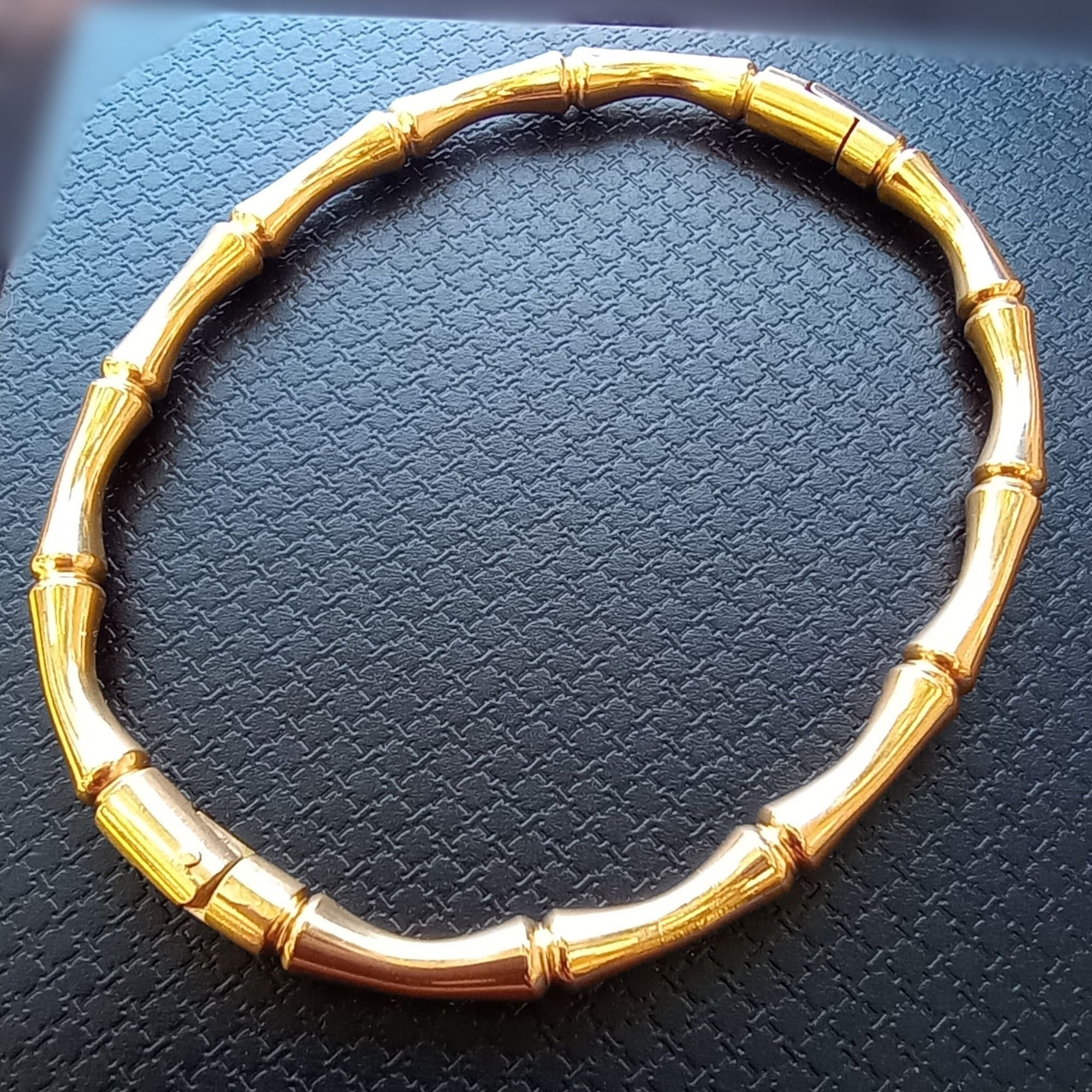 Stainless Steel Bamboo Cuff Bangles, 18K Gold Plated Bamboo Bracelet ...