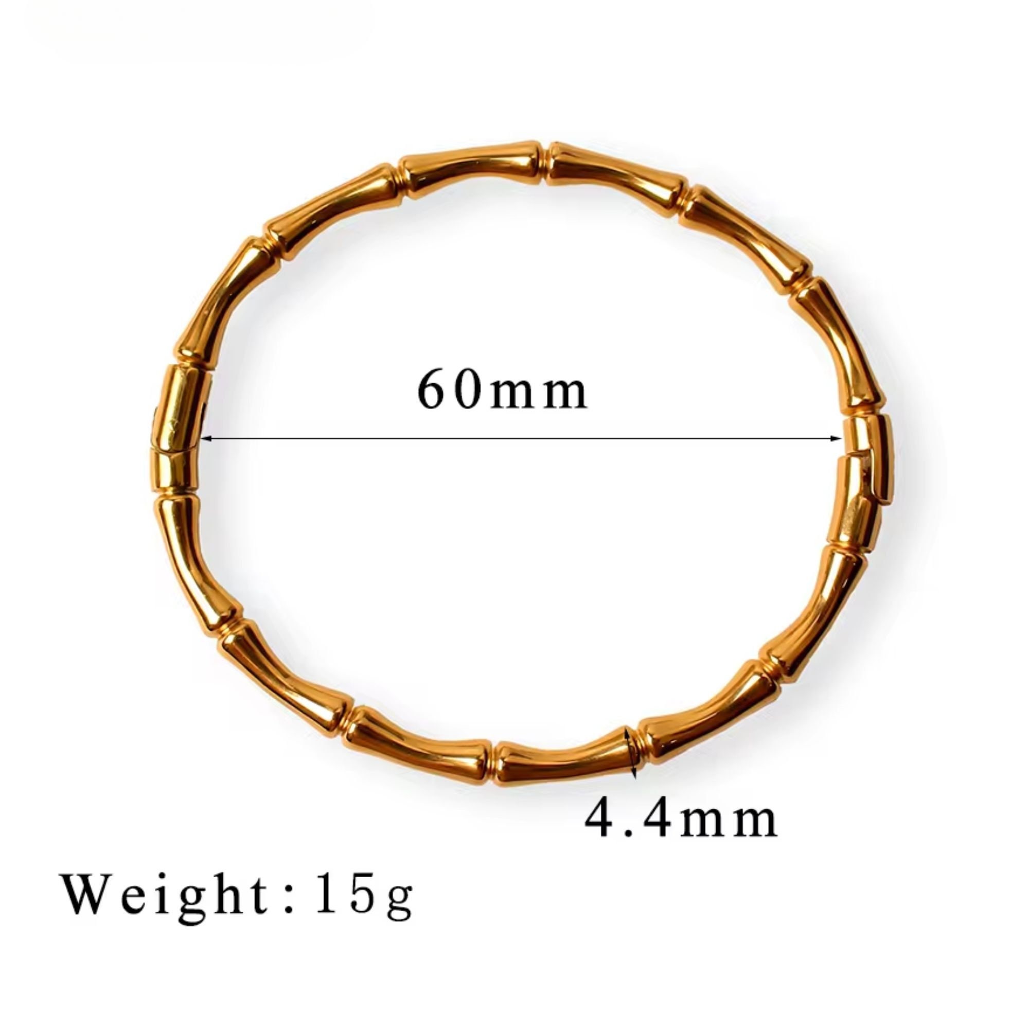 Stainless Steel Bamboo Cuff Bangles, 18K Gold Plated Bamboo Bracelet, Classic Bamboo Bracelets ...
