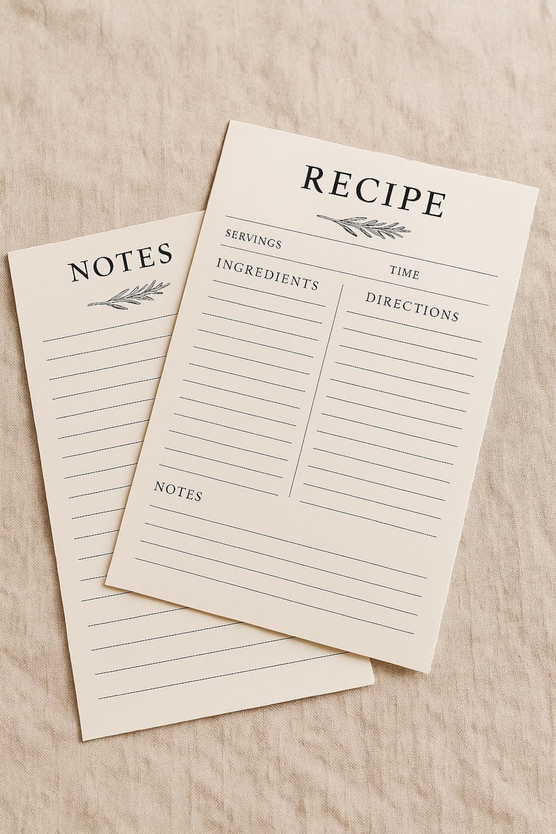 Farmhouse Recipe Card Printable | 4x6 & 5x7 Rustic Kitchen Notes ...