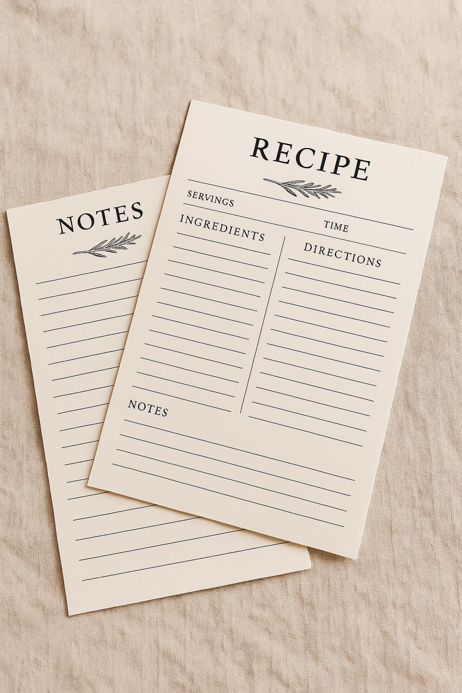 Farmhouse Recipe Card Printable | 4x6 & 5x7 Rustic Kitchen Notes ...
