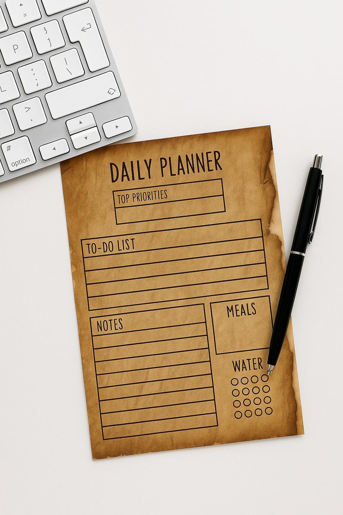 Rustic Daily Planner Printable/vintage Paper Planner Page/pdf Download ...