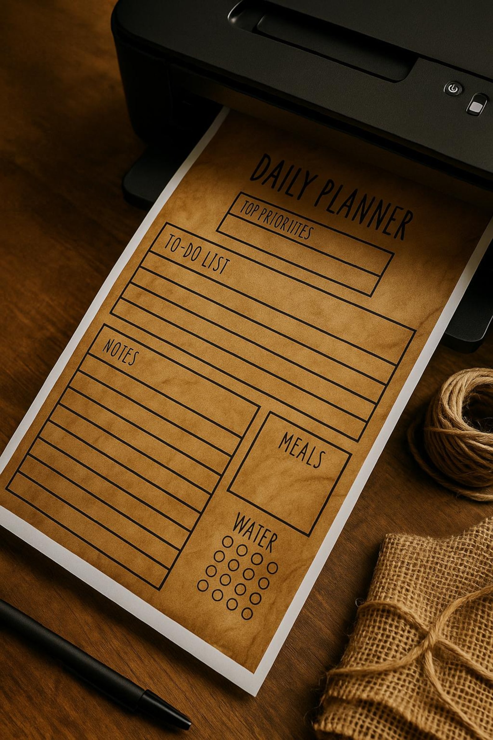 Rustic Daily Planner Printable/vintage Paper Planner Page/pdf Download ...