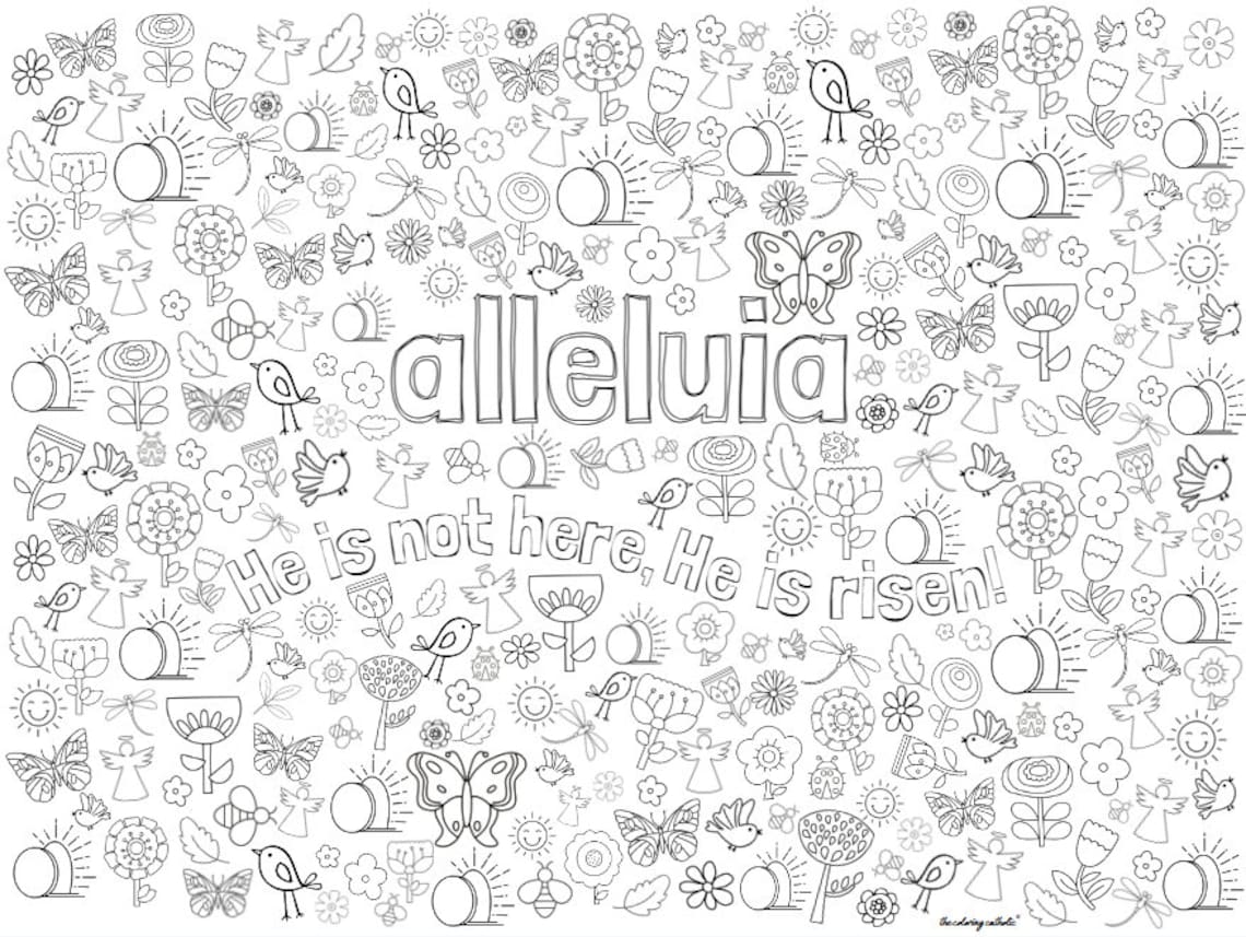 Alleluia - Giant Coloring Banner Digital Download, 48in X 36in - Etsy