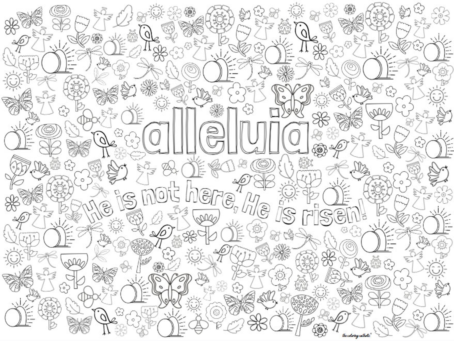 Alleluia - Giant Coloring Banner Digital Download, 48in X 36in - Etsy UK