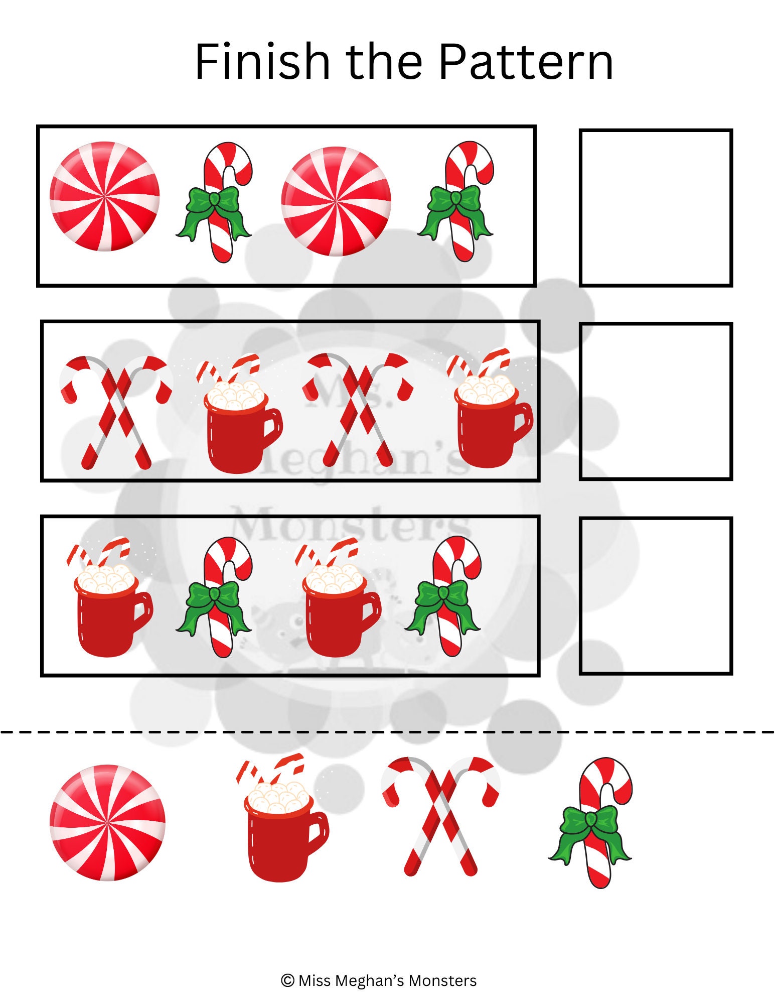 Candy Cane AB Pattern - Etsy