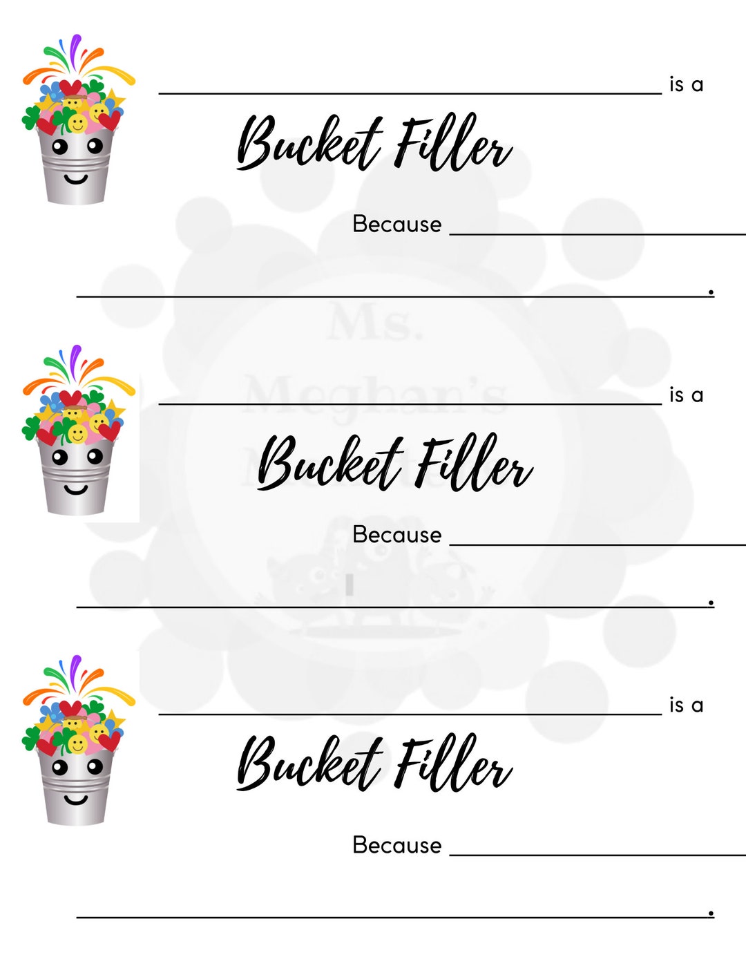 Bucket Filler Reward Slips and Crowns - Etsy