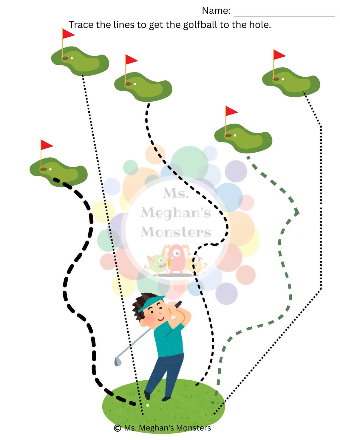 Preschool Golf Themed Worksheets - Etsy