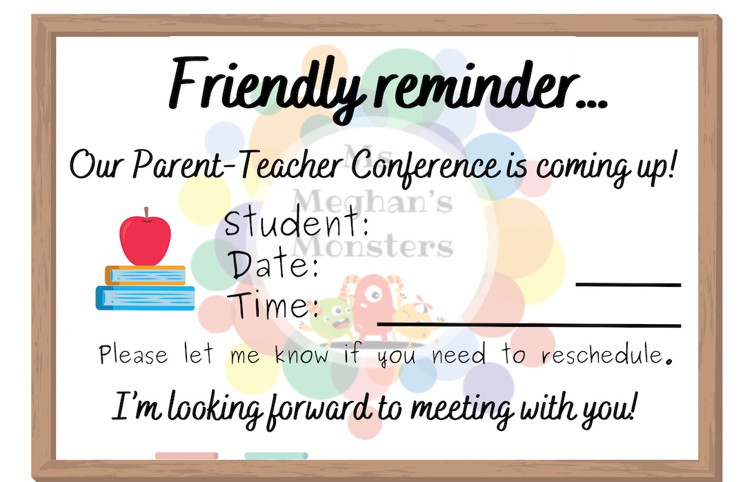 Printable School Parent Teacher Conference Reminder - Etsy