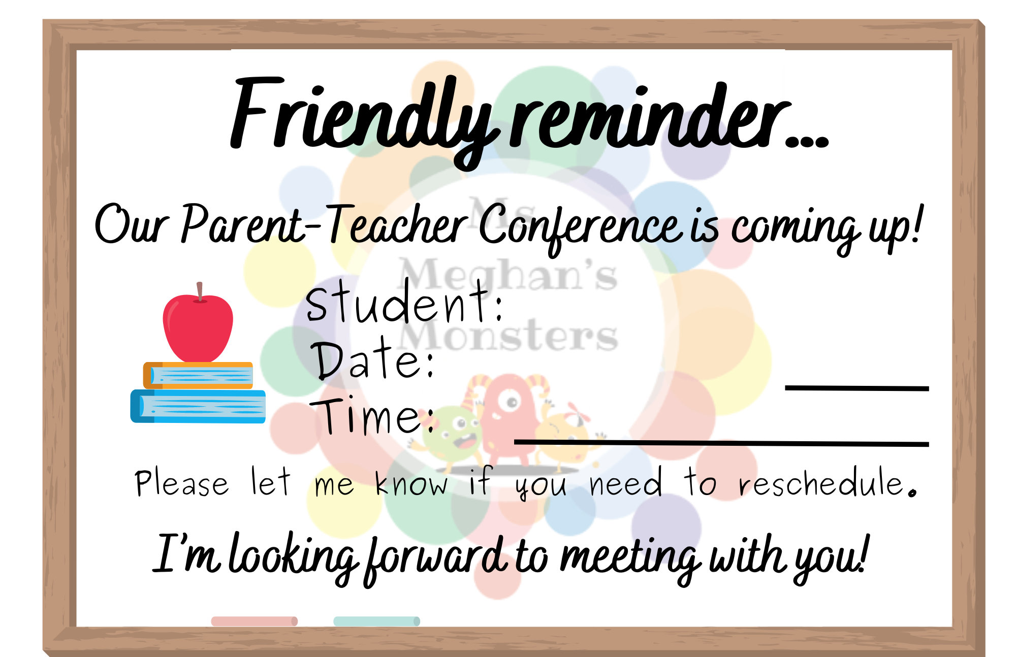 Printable School Parent Teacher Conference Reminder - Etsy