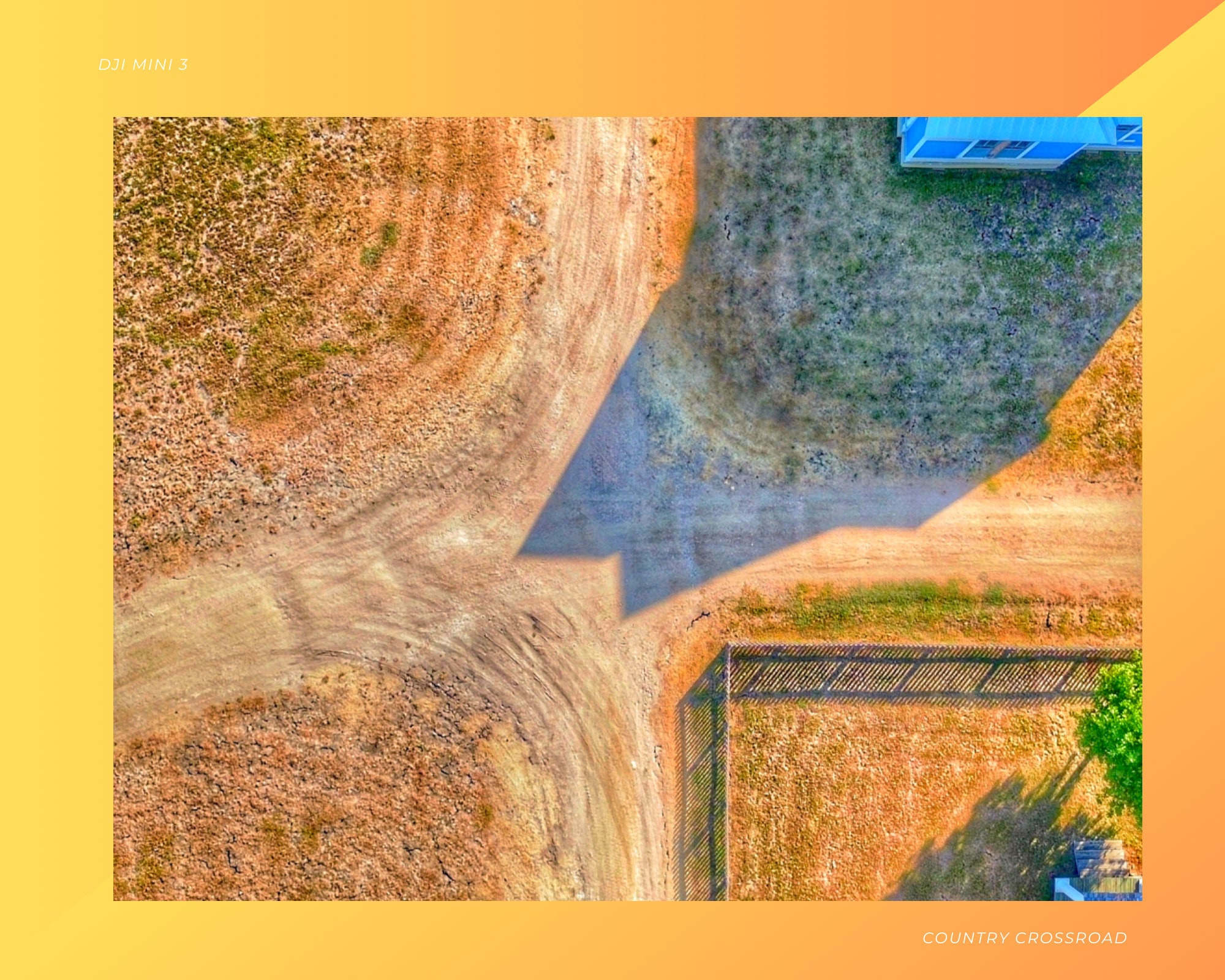 Dirt Crossroad Top Down Aerial Photo, Country Road Drone Photo Digital ...