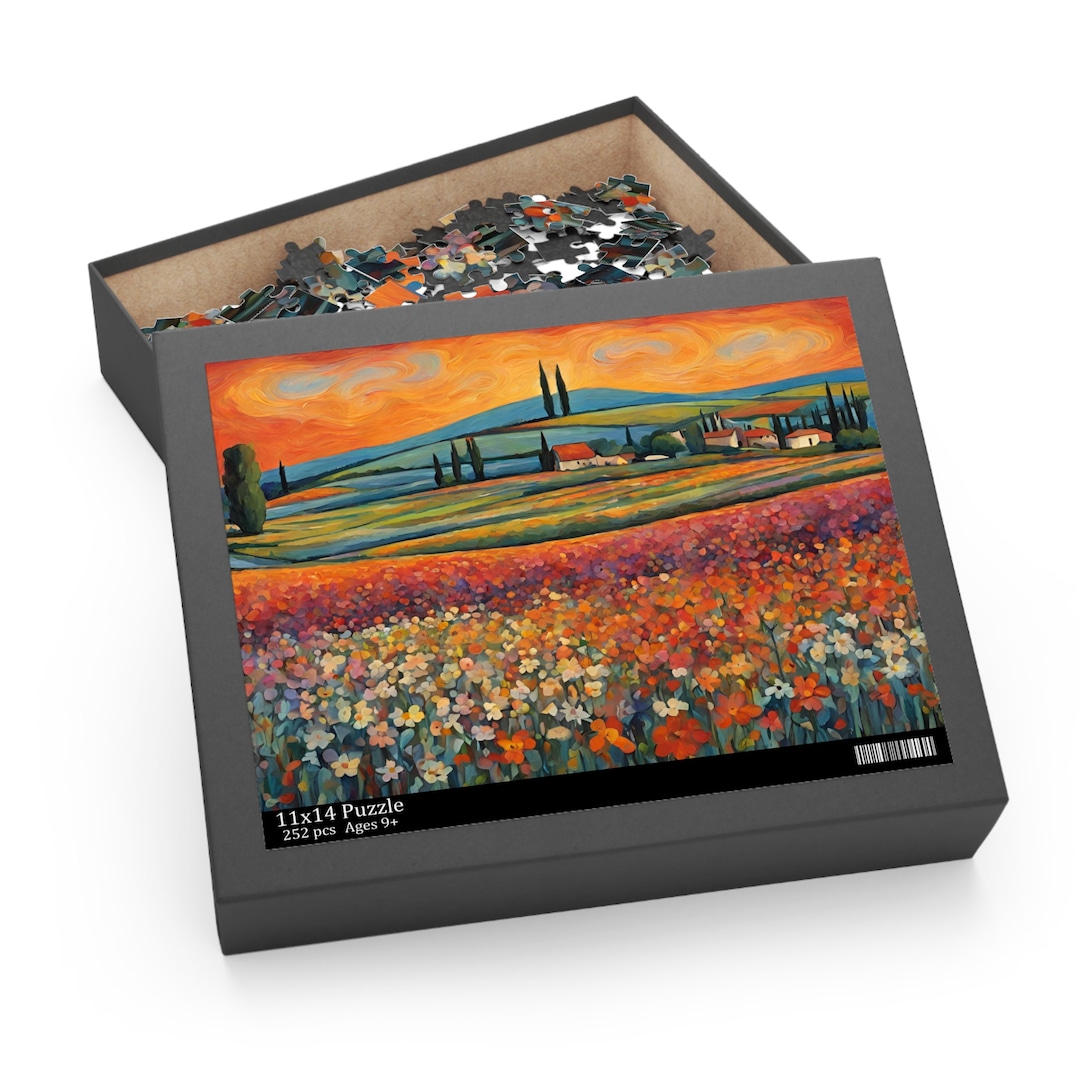 Vibrant City Art Puzzle, Colorful Abstract Puzzle, Van Gogh Watercolor ...