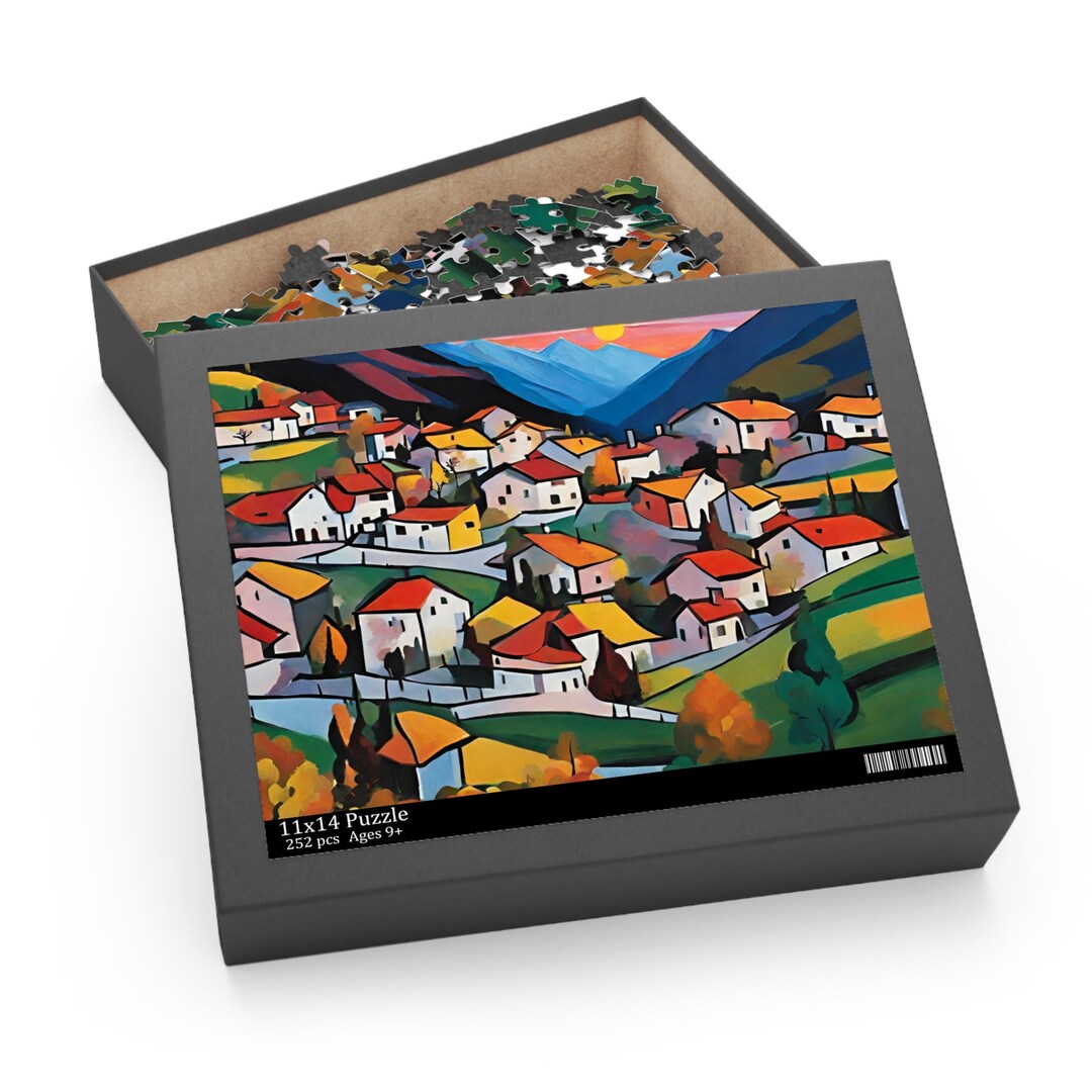 Vibrant City Art Puzzle, Colorful Abstract Puzzle, Van Gogh Watercolor ...