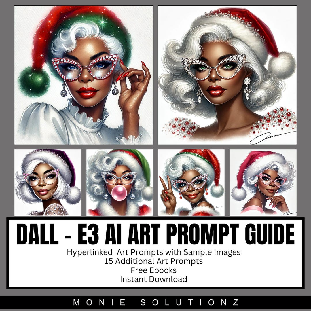 Dall-e3 & Chatgpt V4 Ai Art Prompt Guide Mama Claus Includes 12 Sample ...