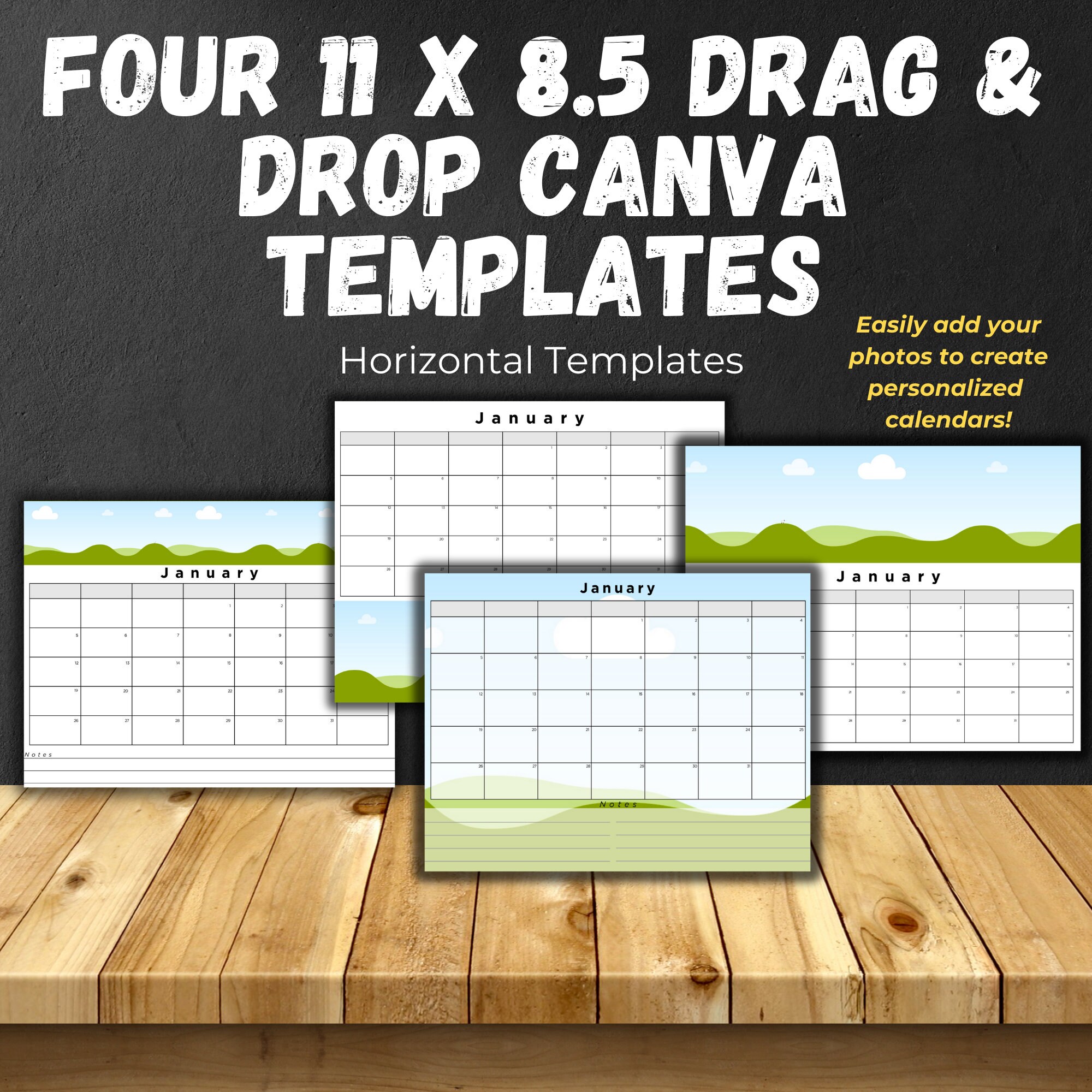 2025 Fully Editable Calendar Canva Frame Template Mega Bundle Instant ...