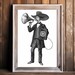 Vintage Retro Victorian Man Digital Art: Cowboy Mustache Radio ...