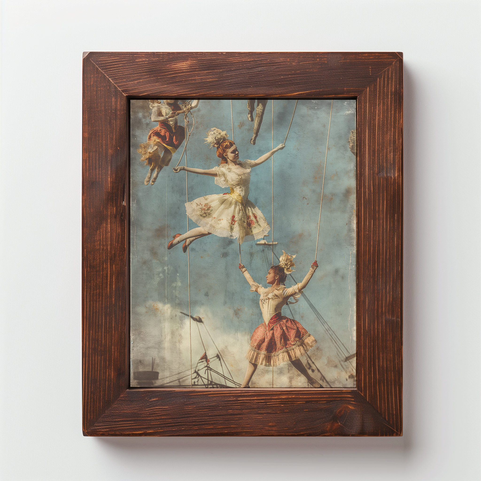 Vintage Circus Acrobats Digital Art - High-res Download - Retro ...