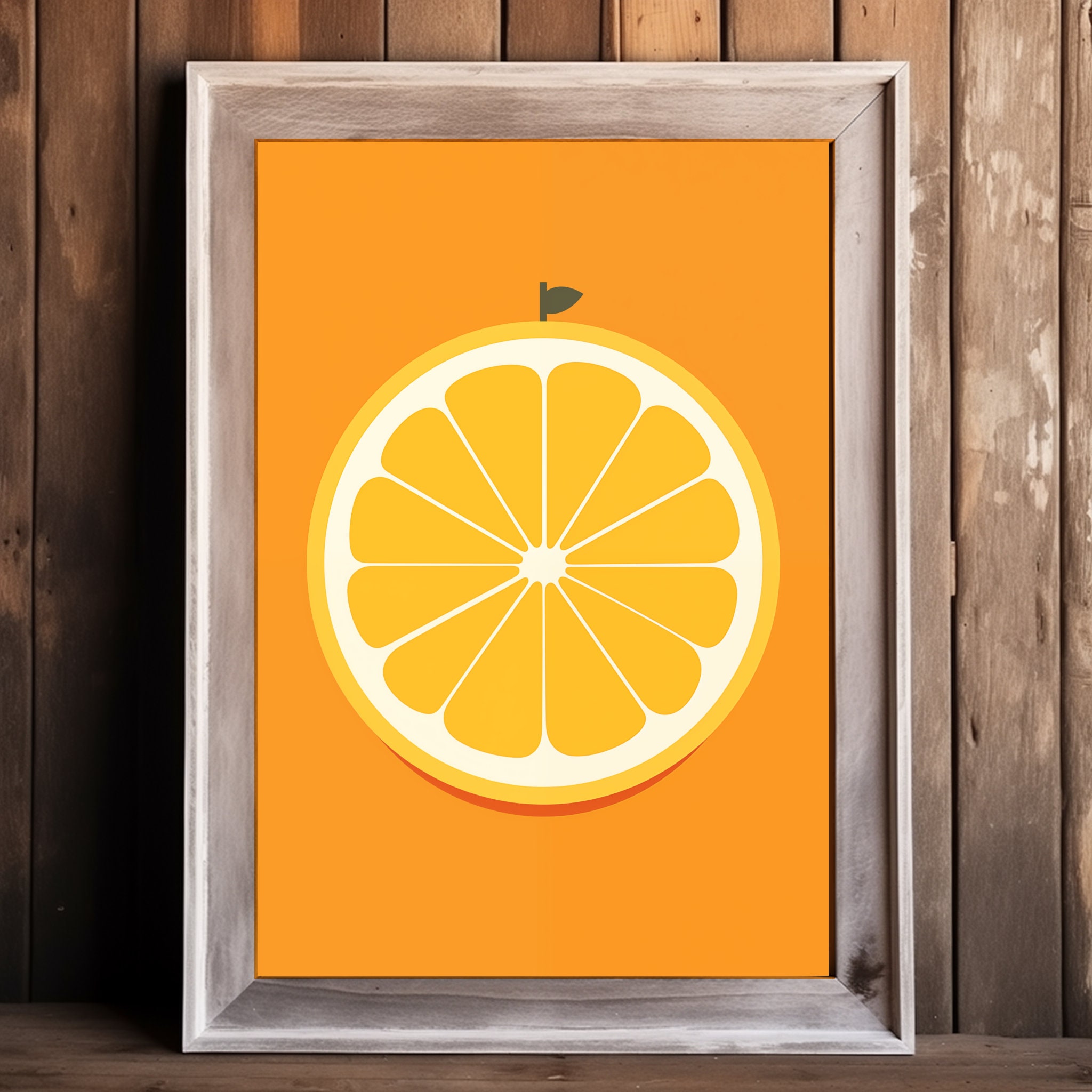 Digital Download: Retro Orange Minimalist Still Life Art, High-res Flat ...